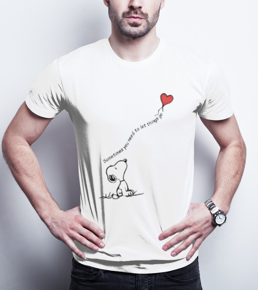 Snoopy Sometimes You Need To Let Things Go Heart Balloon Peanuts T-Shirt
