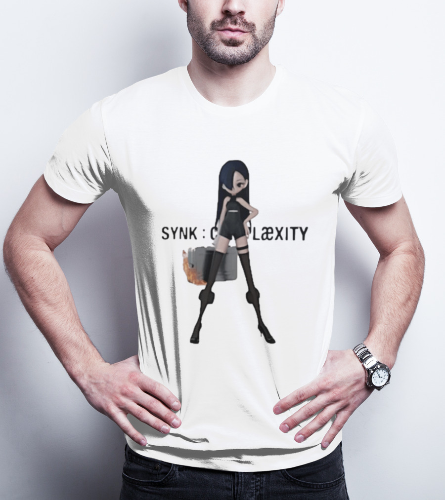 SYNK COMPLaeXITY Mysterious Anime Character With Burning Suitcase T-Shirt