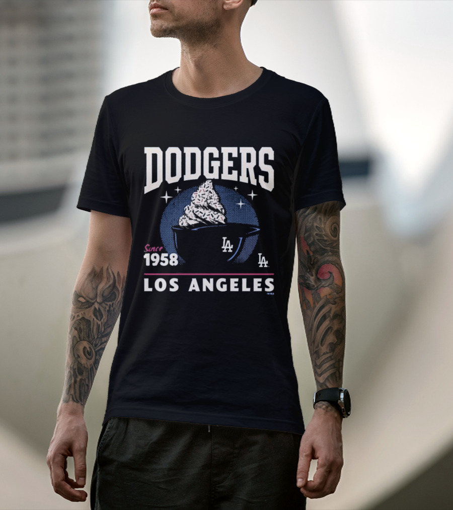 Dodgers Los Angeles Since 1958 Ice Cream LA T-Shirt