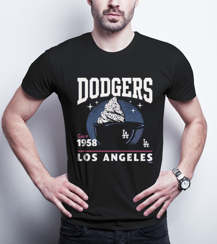 Dodgers Los Angeles Since 1958 Ice Cream LA T-Shirt