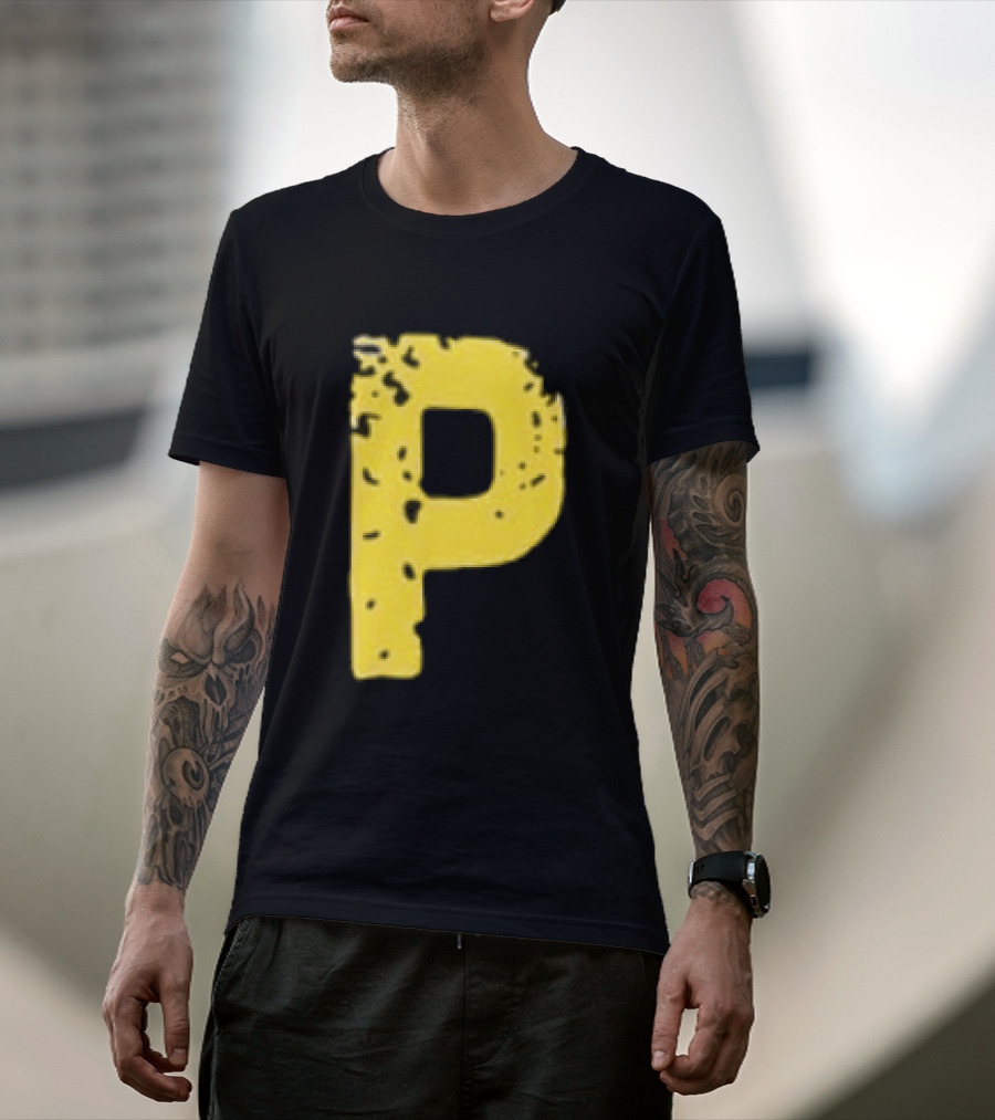 2026 Pirates IUP Night Yellow Pirate Letter P T-Shirt
