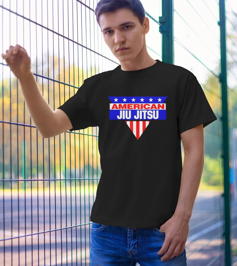 American Jiu Jitsu Stars And Stripes BJJ Martial Arts Grappling T-Shirt