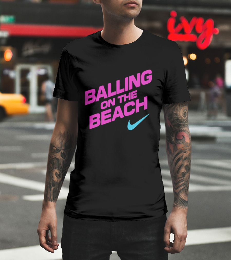 Balling On The Beach Nike Swoosh T-Shirt