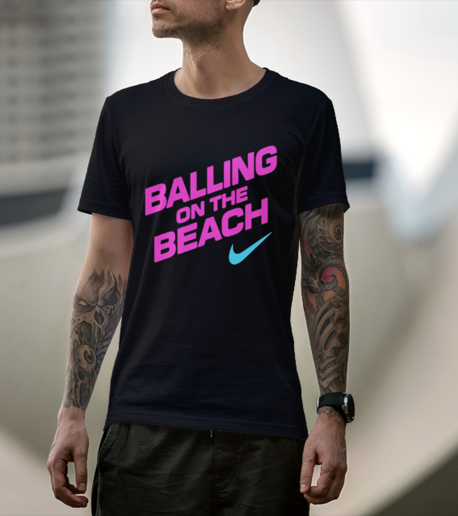 Balling On The Beach Nike Swoosh T-Shirt