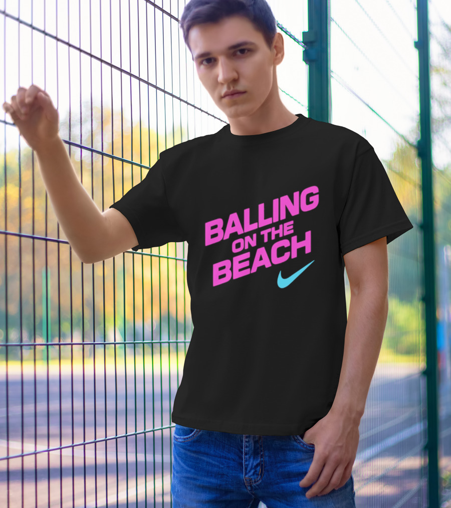 Balling On The Beach Nike Swoosh T-Shirt