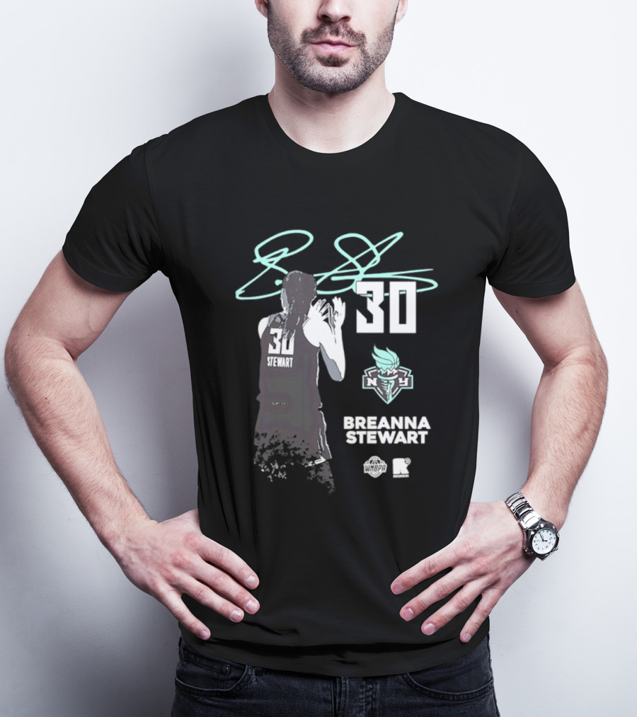 Breanna Stewart 30 New York Liberty NY Signature T-Shirt