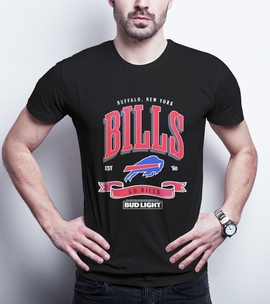 Buffalo New York Bills Est 1960 Go Bills Bud Light T-Shirt