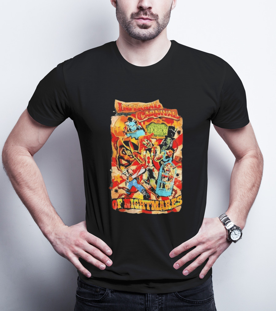 Infernal Carnival Of Nightmares Universal Orlando Halloween Horror Nights 35 Spooky Clown And Ghostly Characters T-Shirt