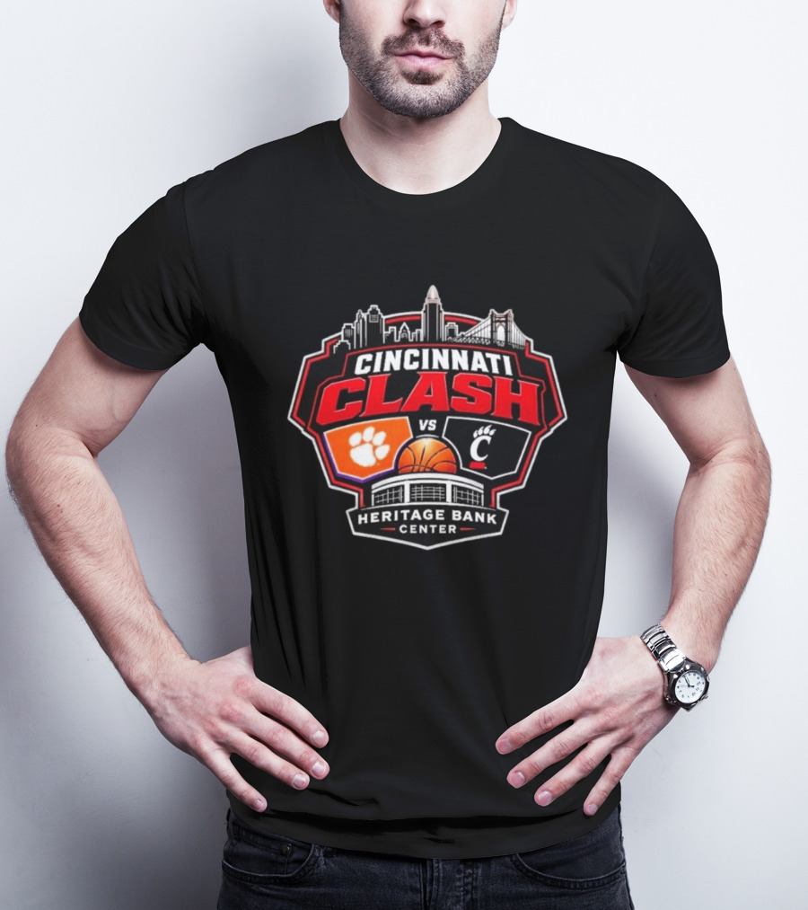 Clemson Vs Cincy Cincinnati Clash Heritage Bank Center 2026 T-Shirt