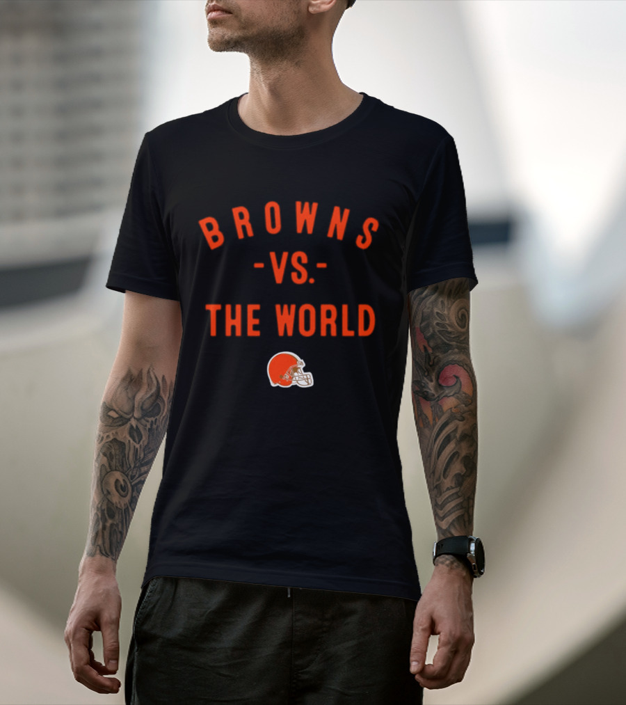Browns Vs The World 2026 Season Cleveland Football Helmet T-Shirt