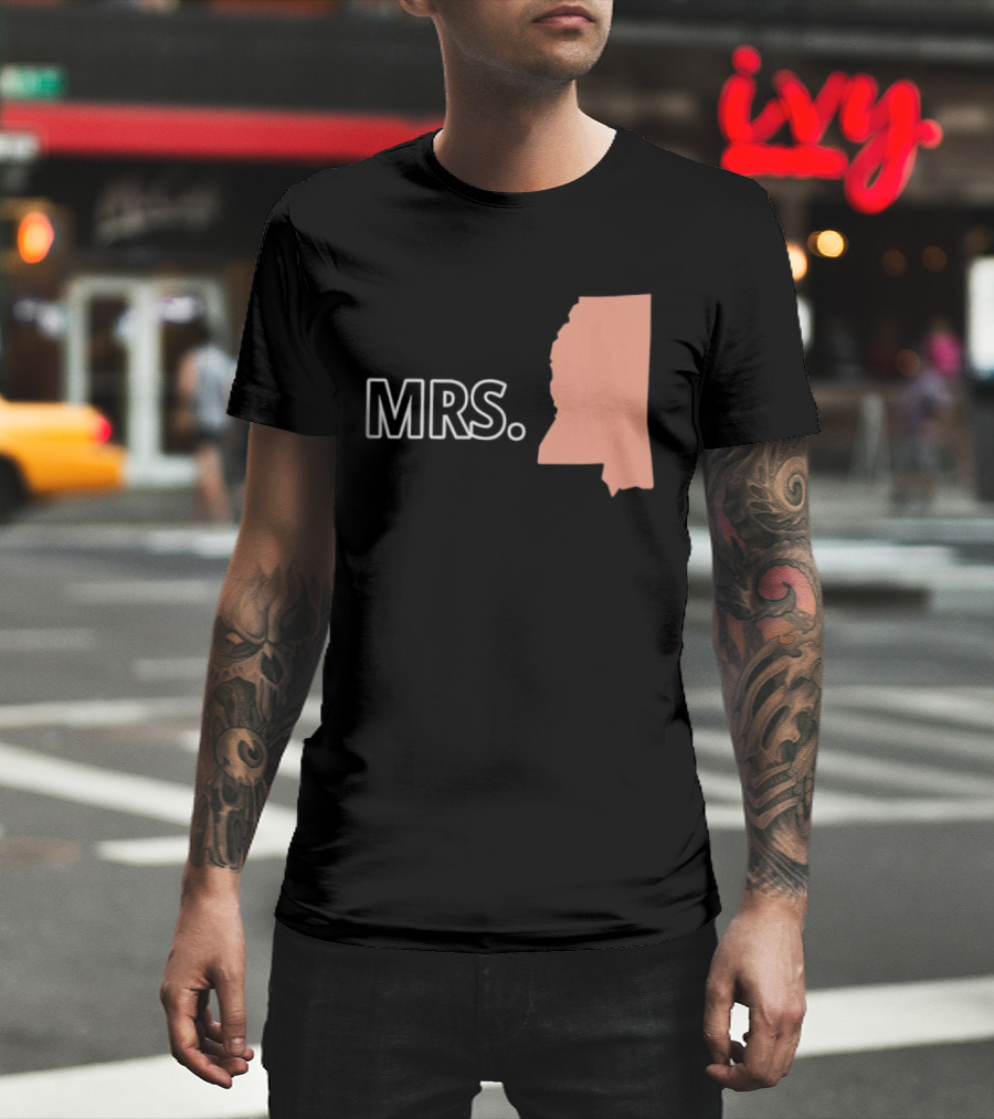 Mrs Mississippi State Map T-Shirt