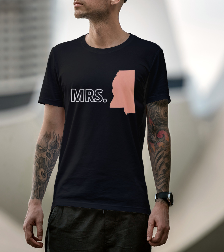 Mrs Mississippi State Map T-Shirt