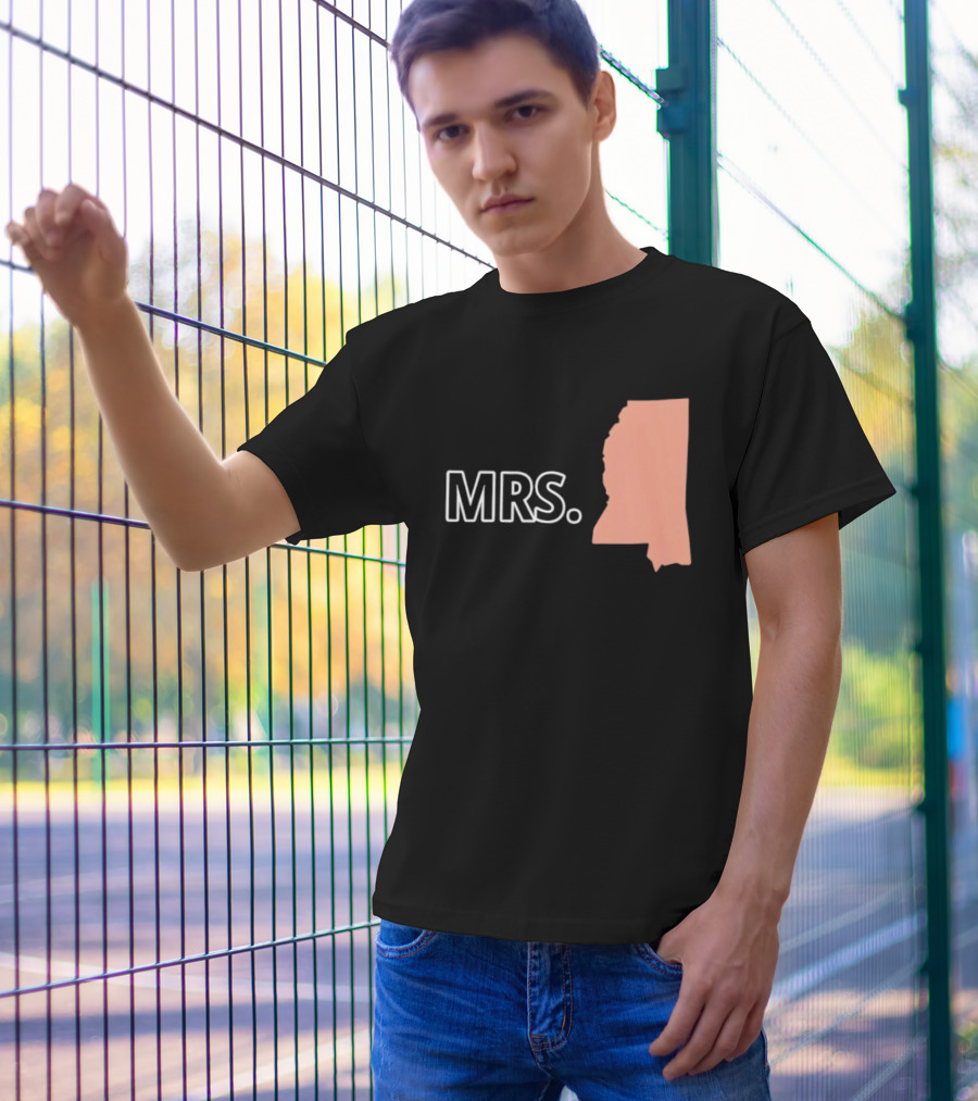 Mrs Mississippi State Map T-Shirt