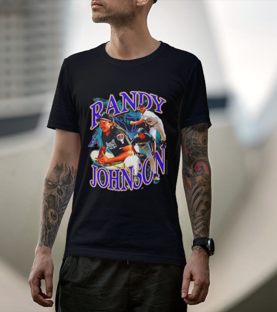 Randy Johnson Arizona Diamondbacks Legendary Pitching Action T-Shirt
