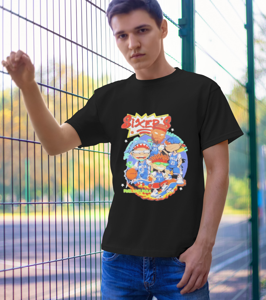 Philadelphia Sixers Basketball Rugrats Characters T-Shirt