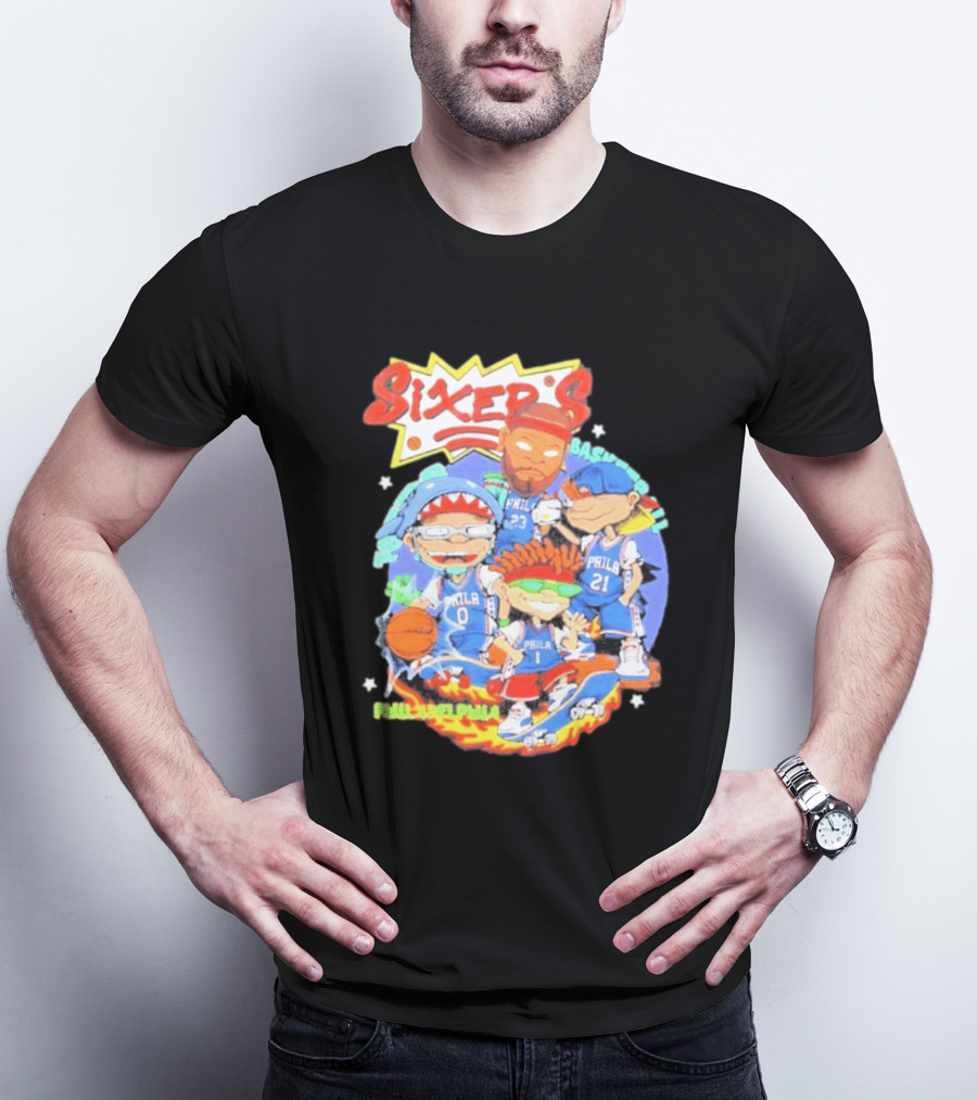 Philadelphia Sixers Basketball Rugrats Characters T-Shirt
