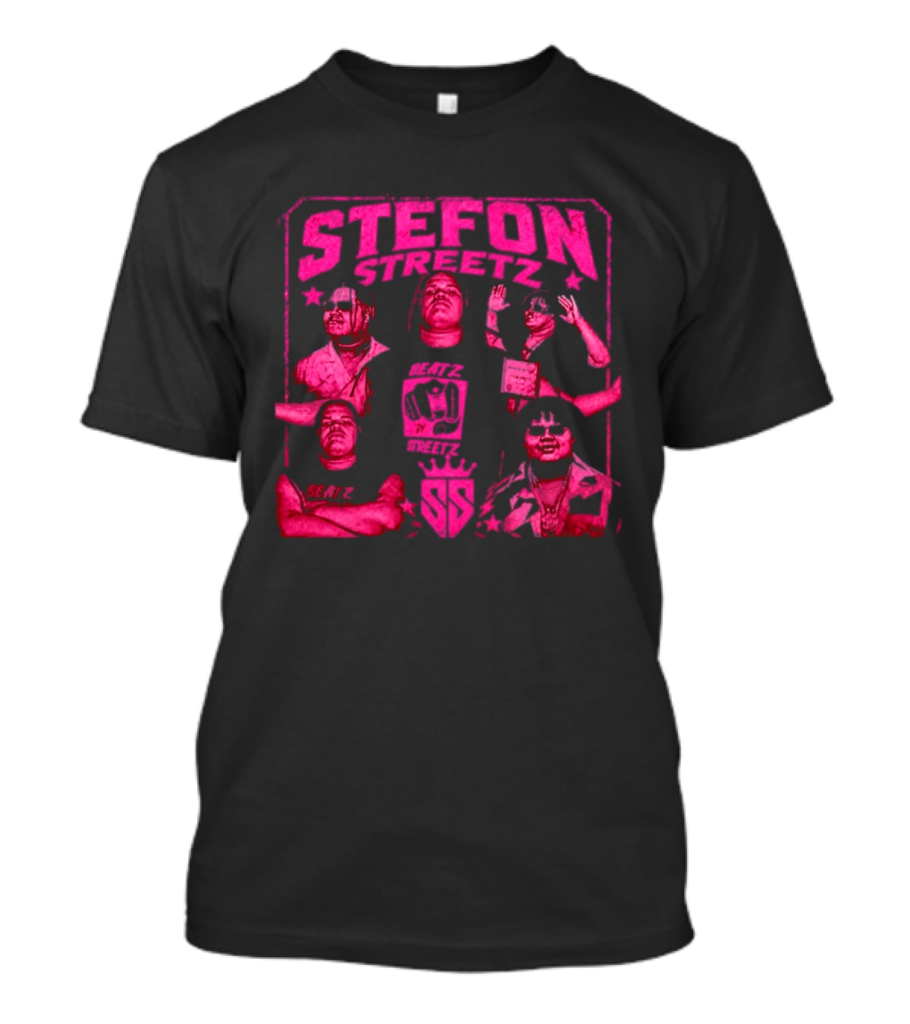 Stefon Streetz Pink Stars And Faces T-Shirt