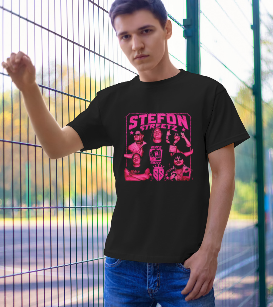 Stefon Streetz Pink Stars And Faces T-Shirt