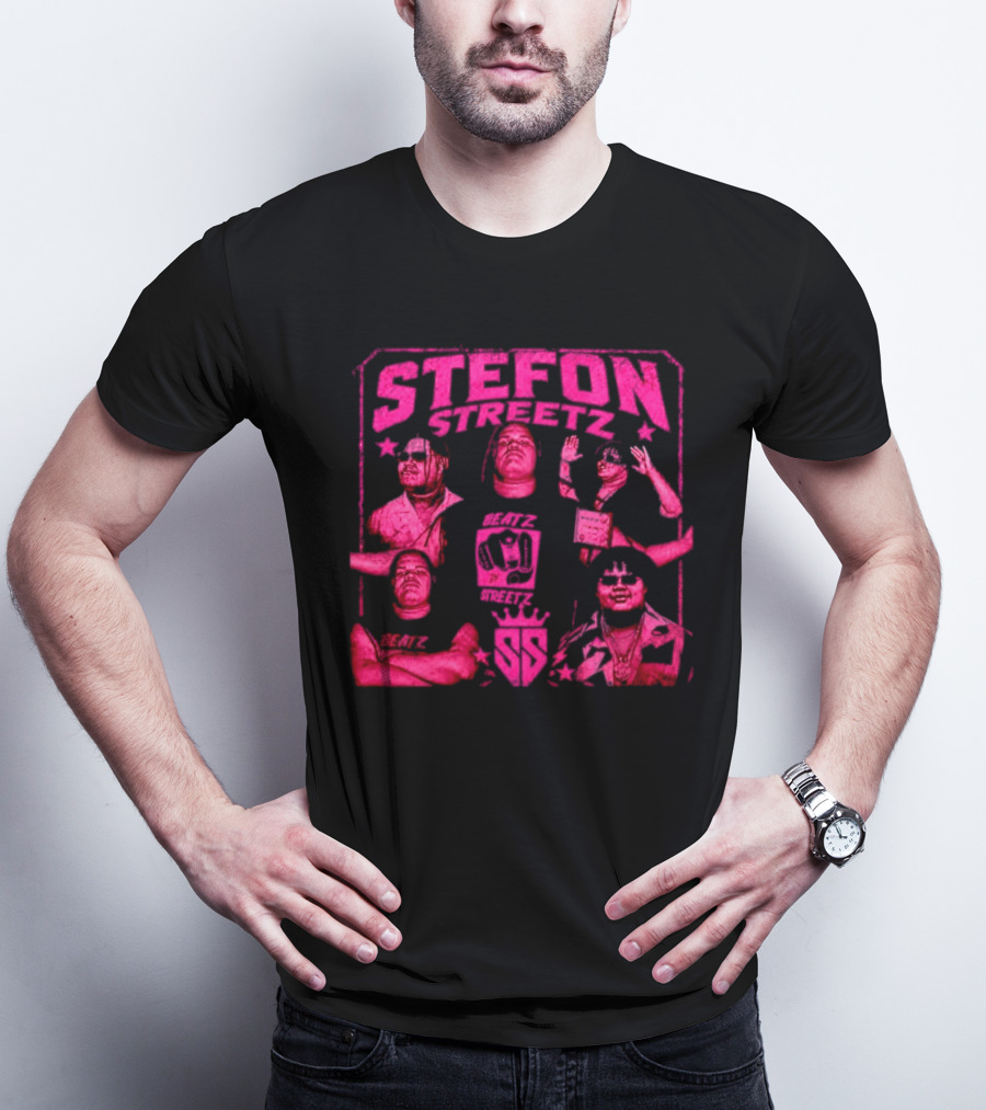 Stefon Streetz Pink Stars And Faces T-Shirt