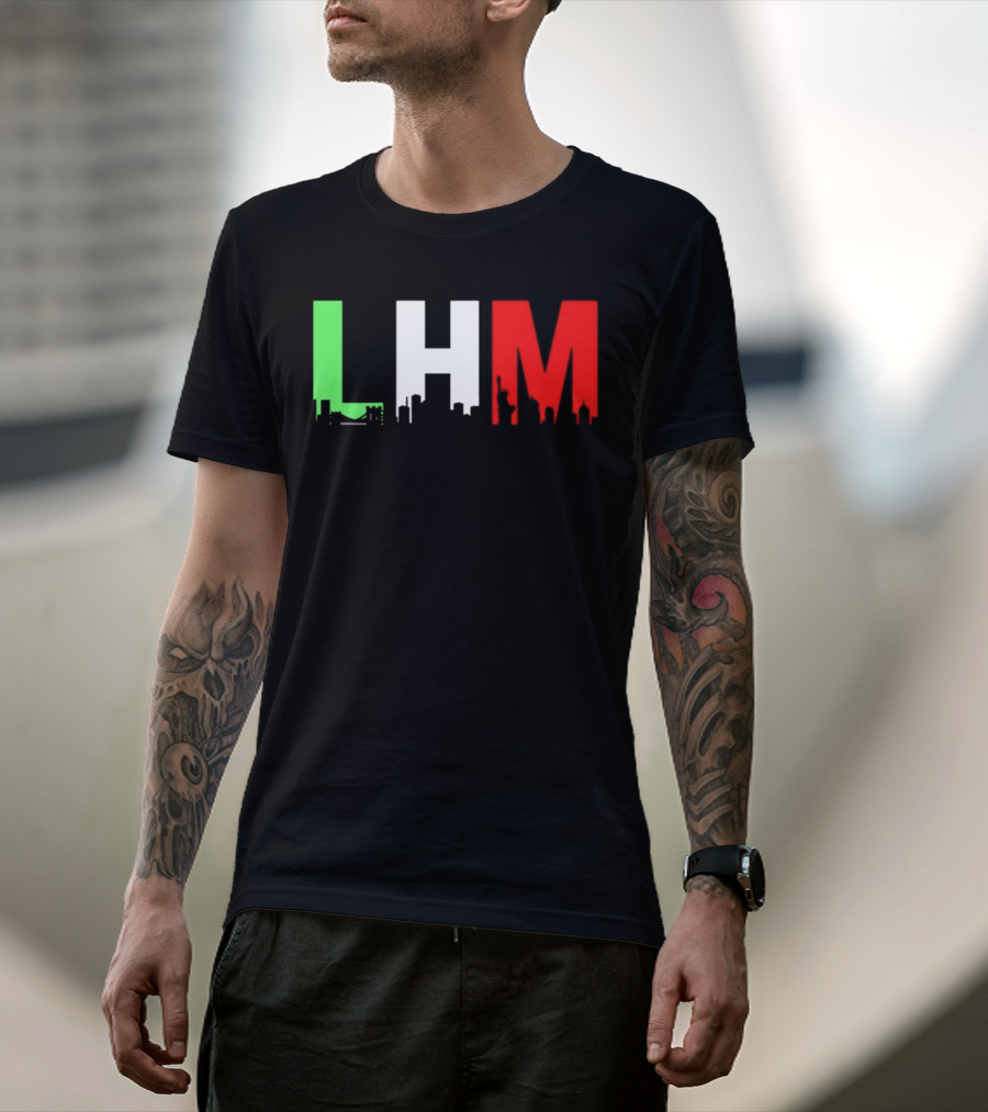 Stream Yvng Mobster LHM NYC Skyline Green White Red Drip Letters T-Shirt