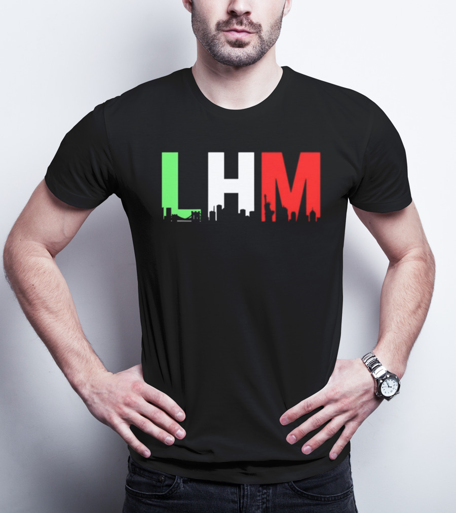 Stream Yvng Mobster LHM NYC Skyline Green White Red Drip Letters T-Shirt