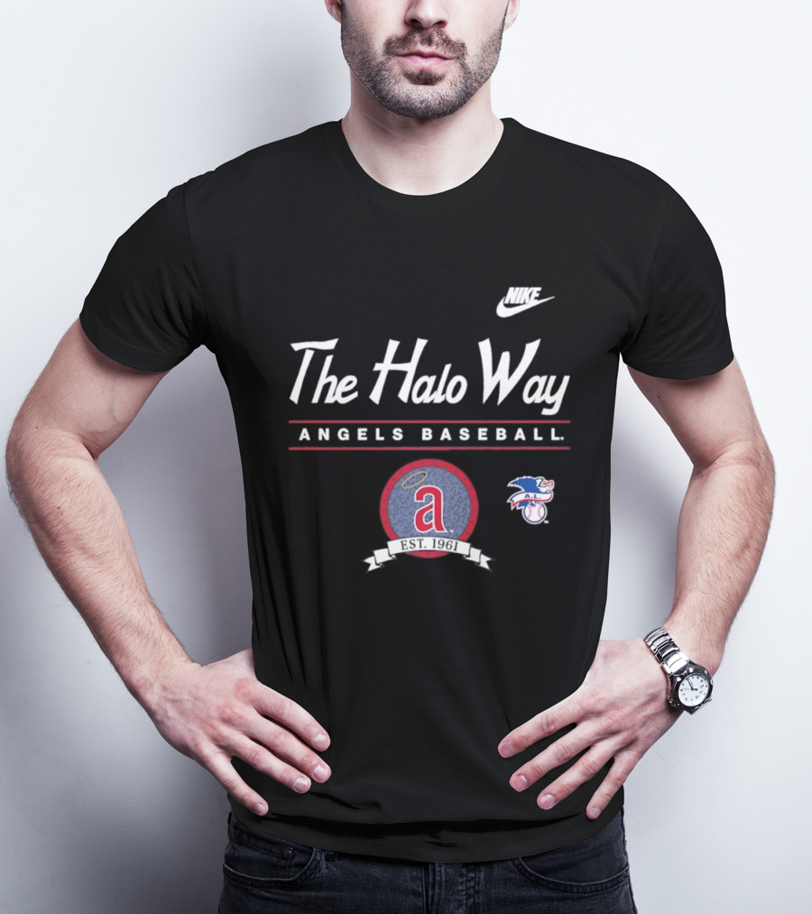 The Halo Way Angels Baseball Est 1961 MLB Nike A.L. T-Shirt