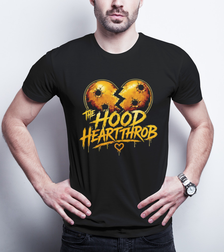 The Hood Heartthrob Golden Broken Heart T-Shirt