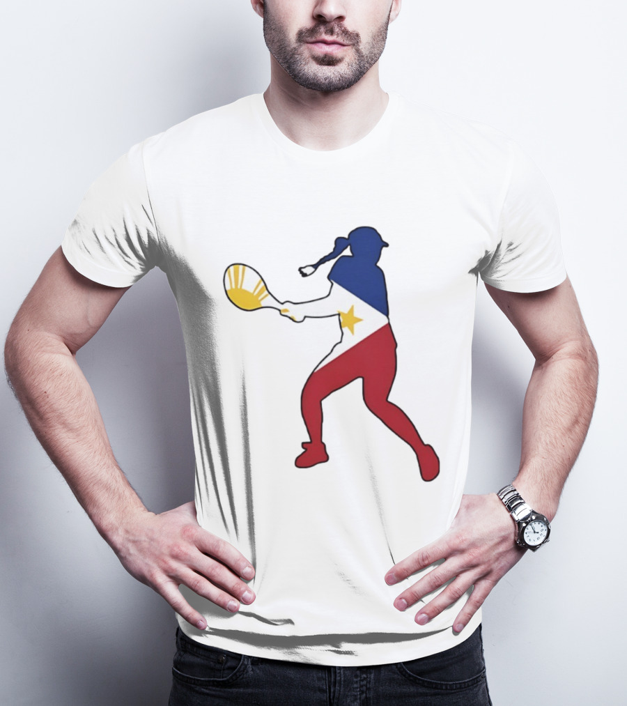 Alexandra Eala Tennis Player Silhouette Philippines Flag T-Shirt