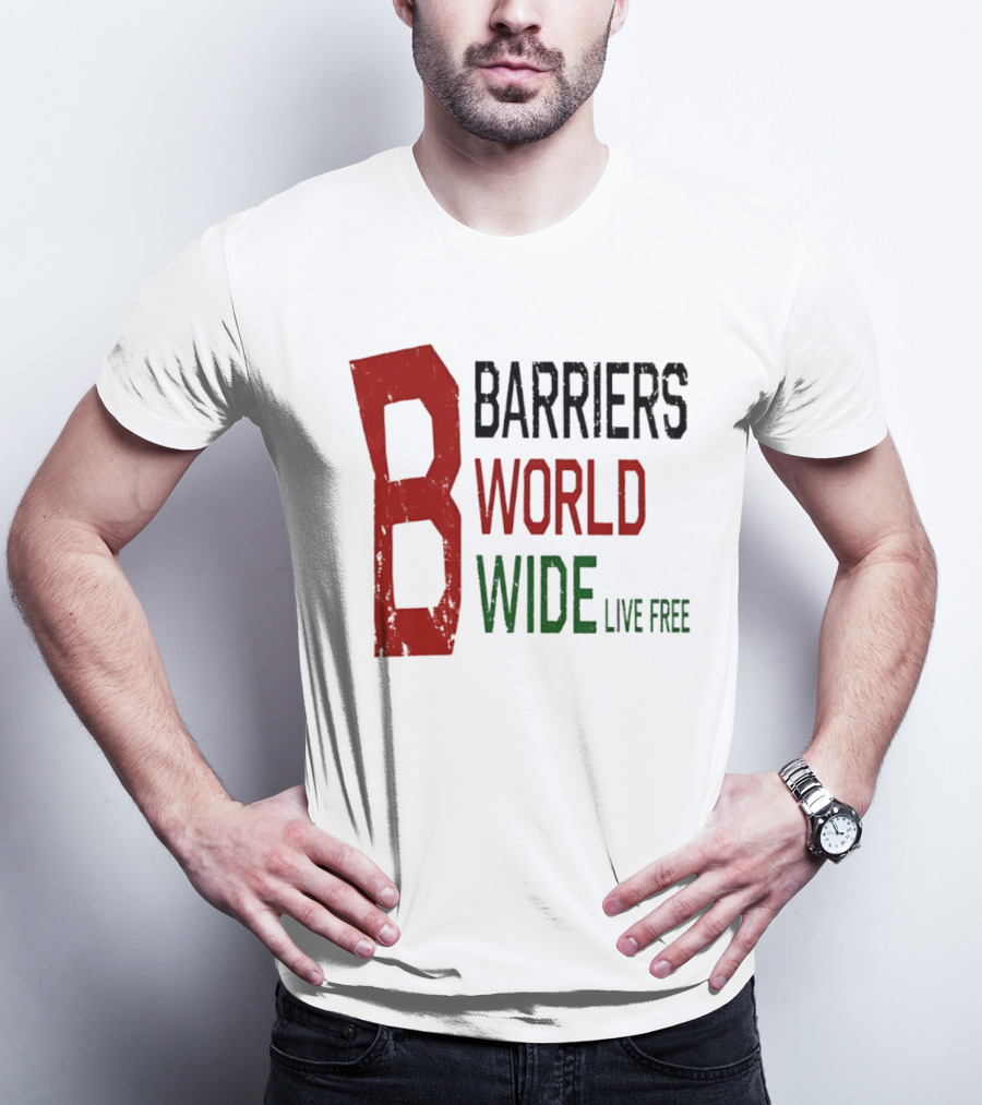 Barriers World Wide Live Free Streetwear Red Green T-Shirt