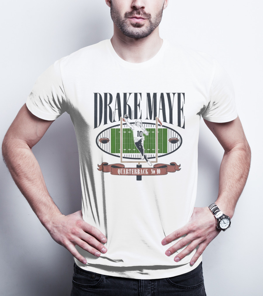 Drake Maye Quarterback No. 10 Football Gridiron Standouts T-Shirt
