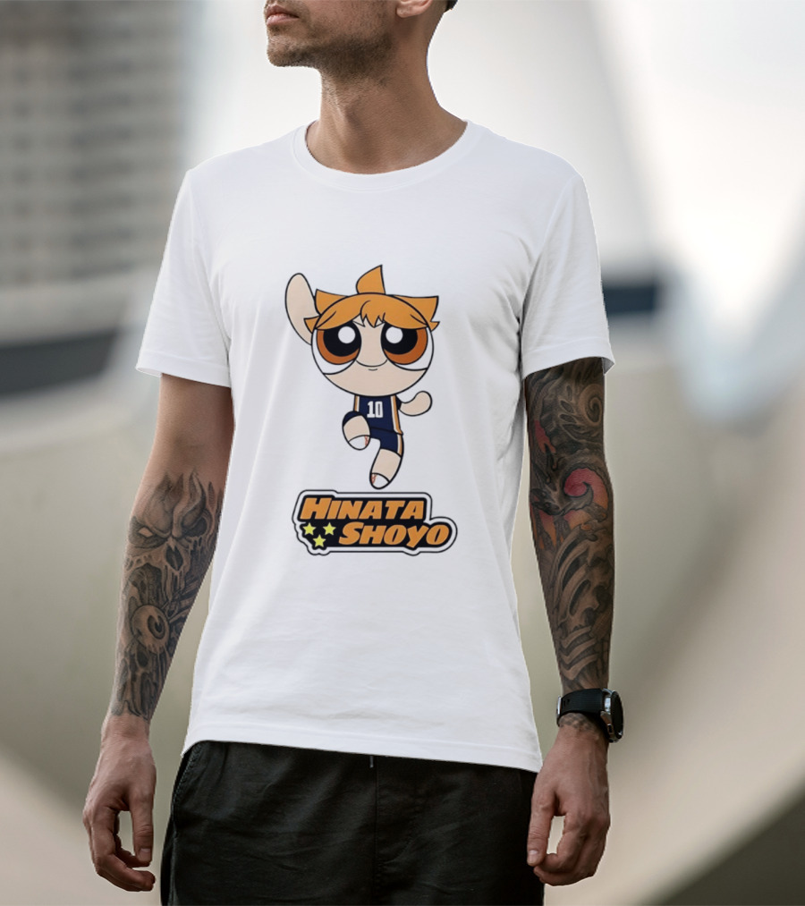 Hinata Shoyo Haikyuu Powerpuff Girls Crossover Anime Volleyball Player T-Shirt