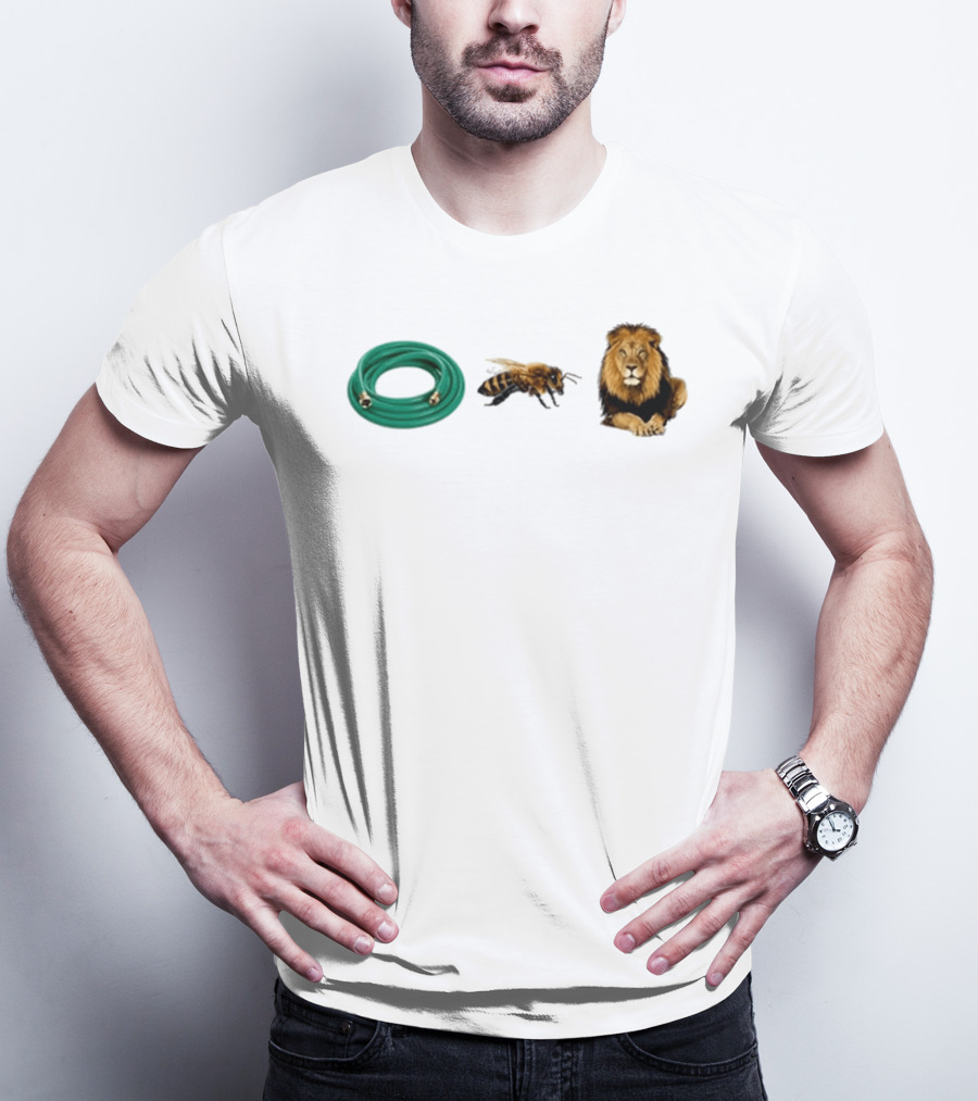 Hose Bee Lion Rebus Wordplay Pun Gardening Humor T-Shirt