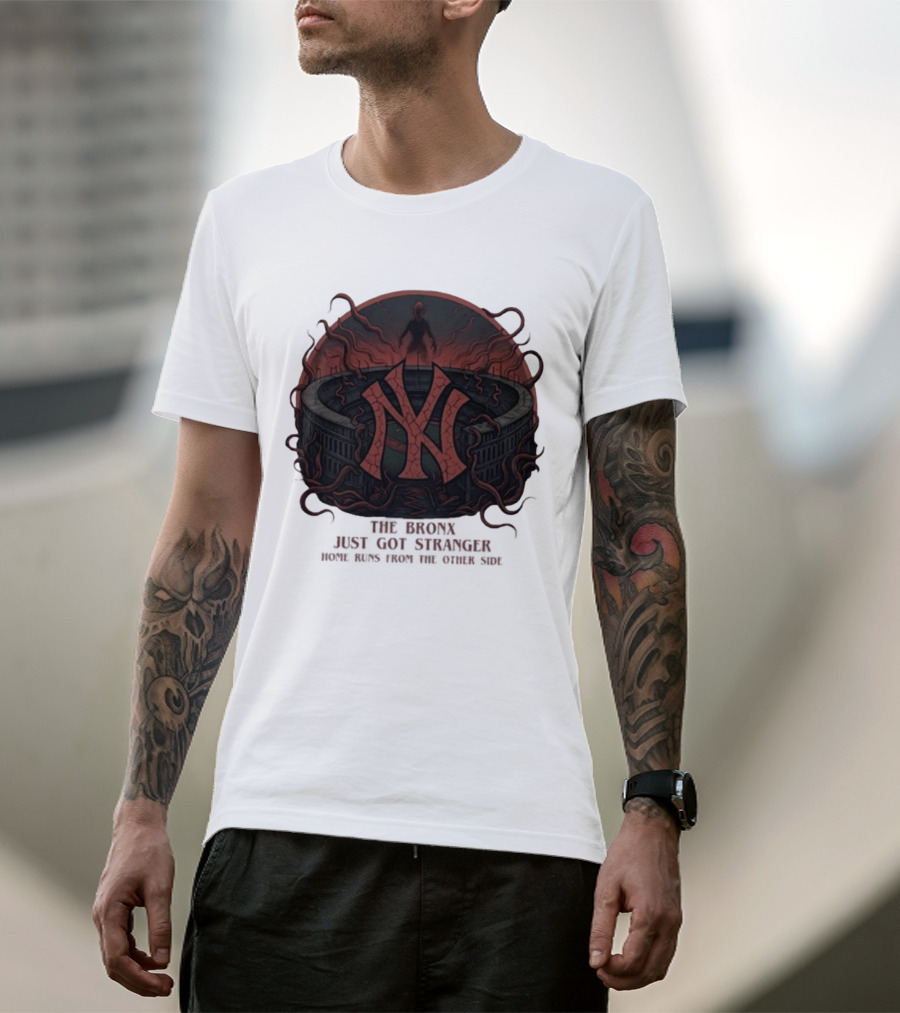 Yankees Stranger Things Mashup The Bronx Just Got Stranger Home Runs Other Side T-Shirt