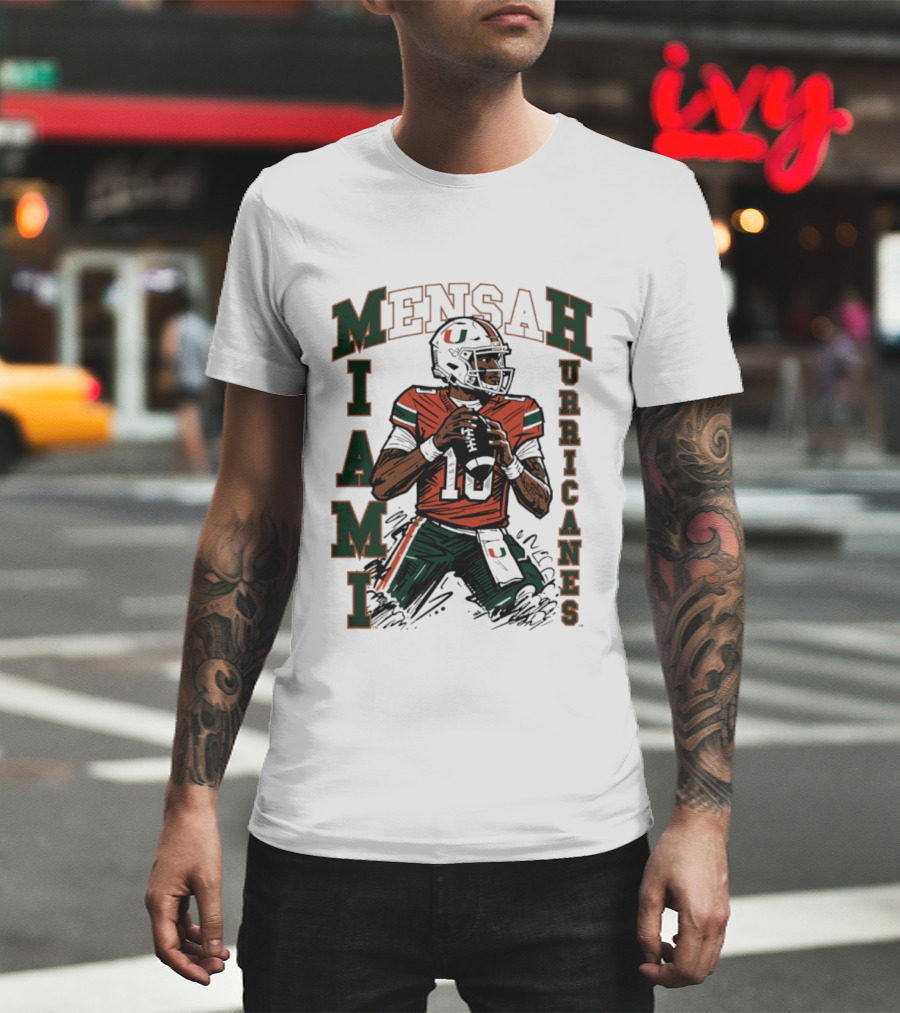 Mensah Miami Hurricanes NCAA Football Player 18 T-Shirt