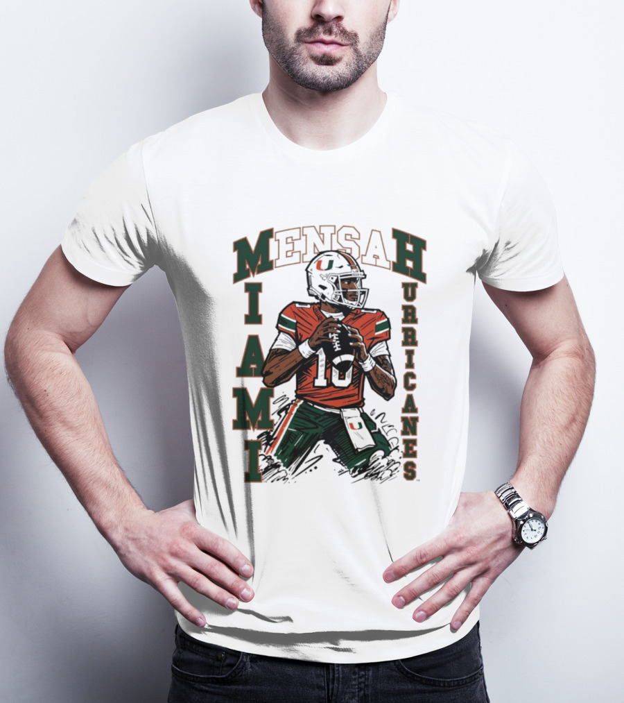 Mensah Miami Hurricanes NCAA Football Player 18 T-Shirt