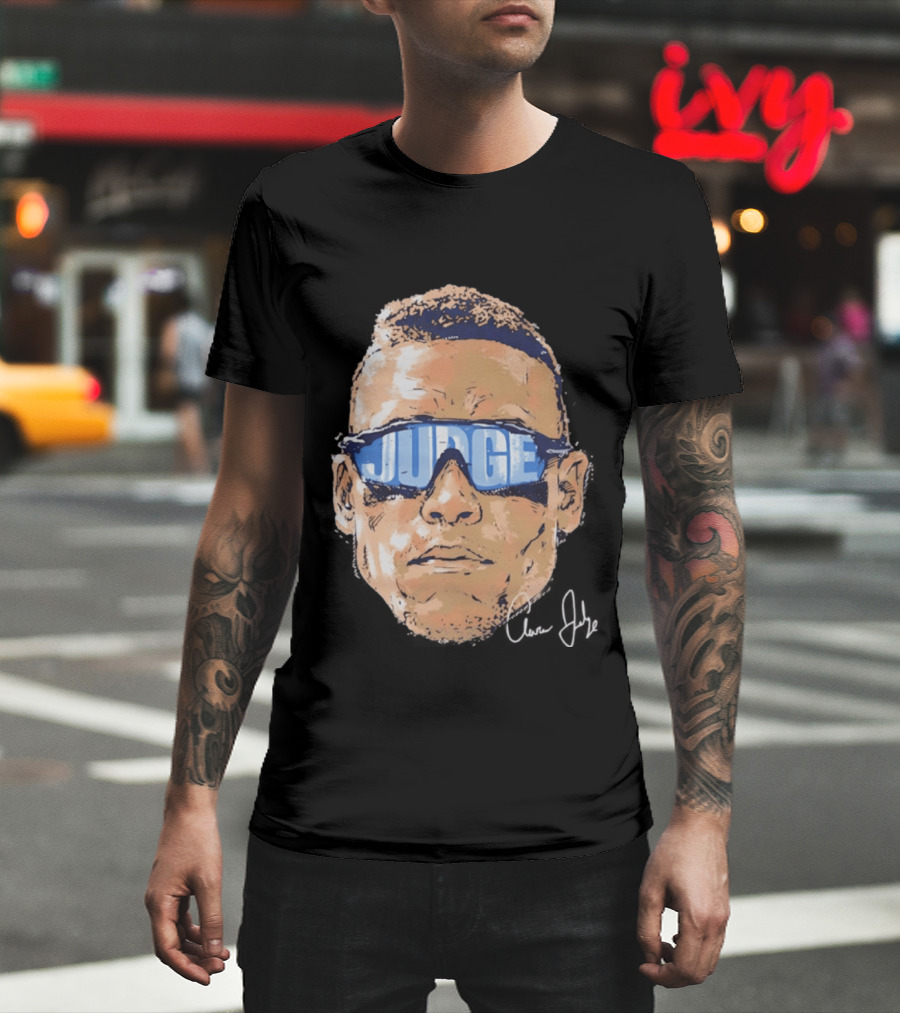 Aaron Judge New York Yankees Iconic Swag Judge Sunglasses T-Shirt