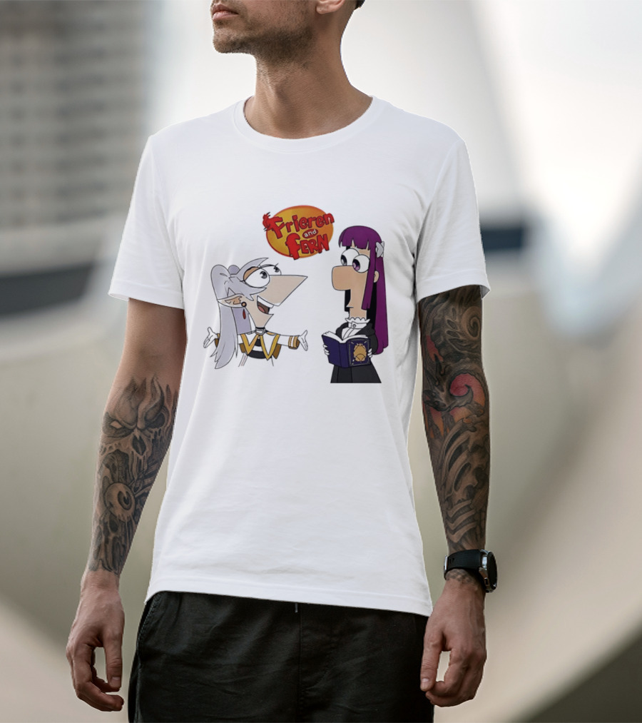 Frieren And Fern Phineas And Ferb Crossover Beyond Journey's End T-Shirt