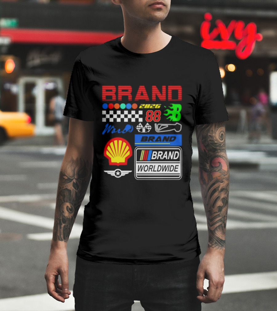 Brand 88 Worldwide Racing Motorsport Checkered Shell 2026 T-Shirt