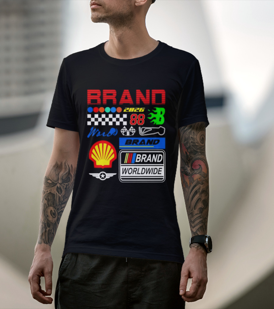 Brand 88 Worldwide Racing Motorsport Checkered Shell 2026 T-Shirt