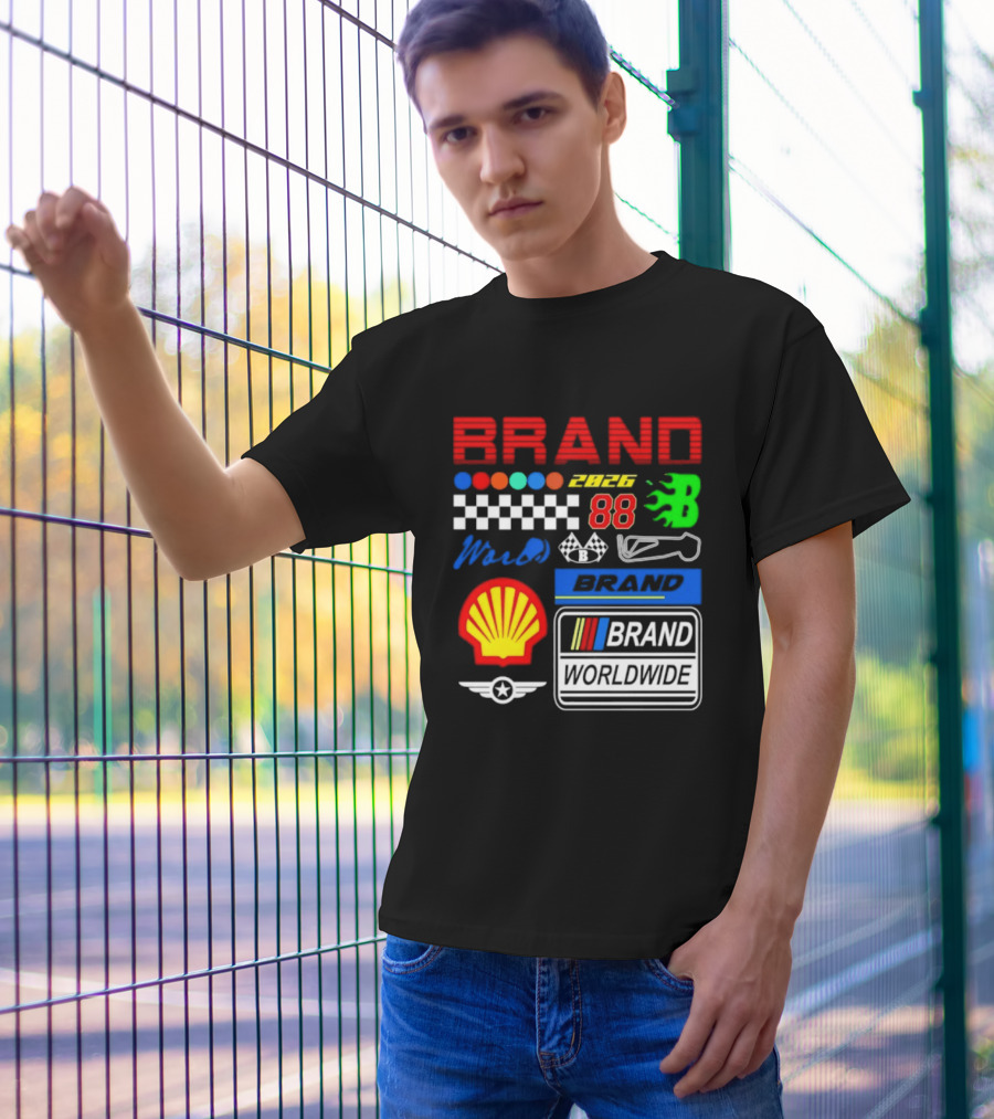 Brand 88 Worldwide Racing Motorsport Checkered Shell 2026 T-Shirt
