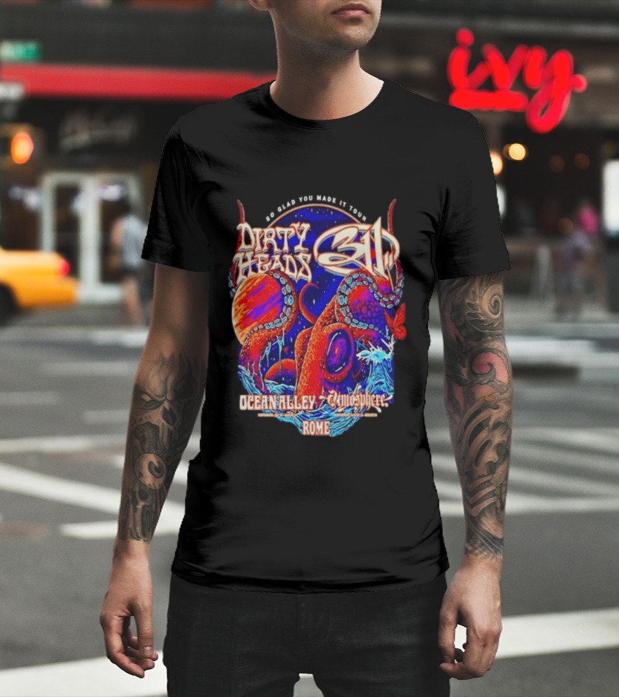 Dirty Heads 311 So Glad You Made It Tour Ocean Alley Atmosphere Rome Octopus T-Shirt