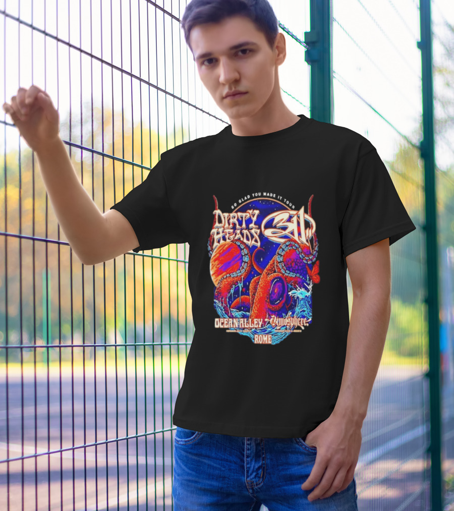 Dirty Heads 311 So Glad You Made It Tour Ocean Alley Atmosphere Rome Octopus T-Shirt