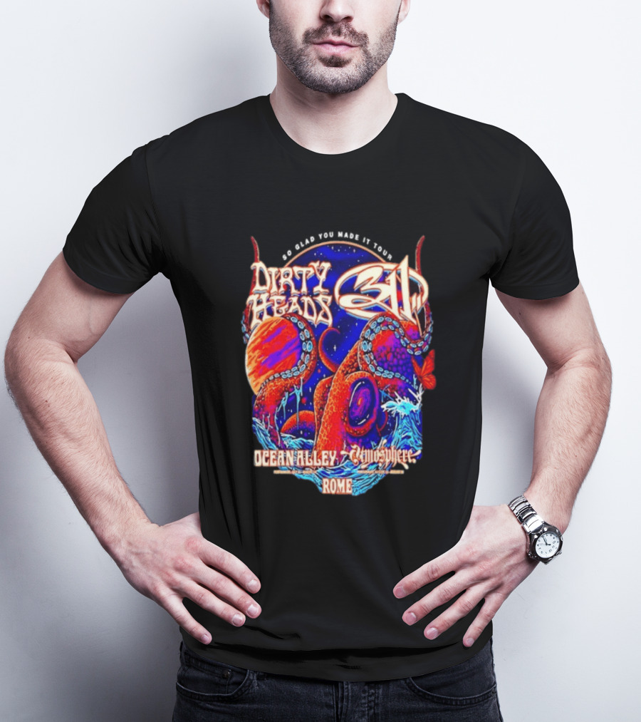 Dirty Heads 311 So Glad You Made It Tour Ocean Alley Atmosphere Rome Octopus T-Shirt