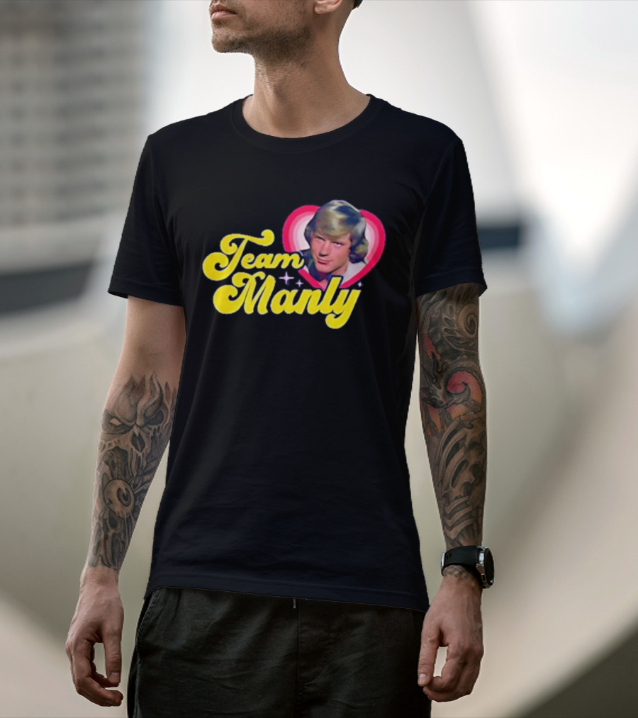 Team Manly Bobby Sherman Retro Heart T-Shirt