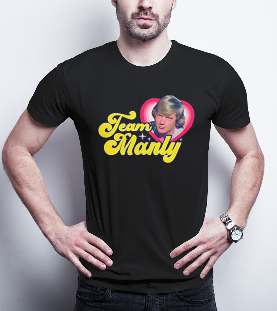 Team Manly Bobby Sherman Retro Heart T-Shirt