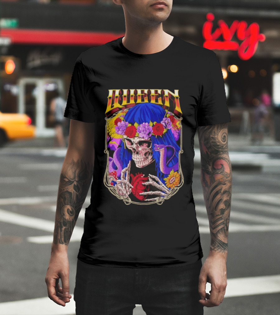 Til Death Skeleton Fiesta Cobra Floral Skeleton Tattoo T-Shirt