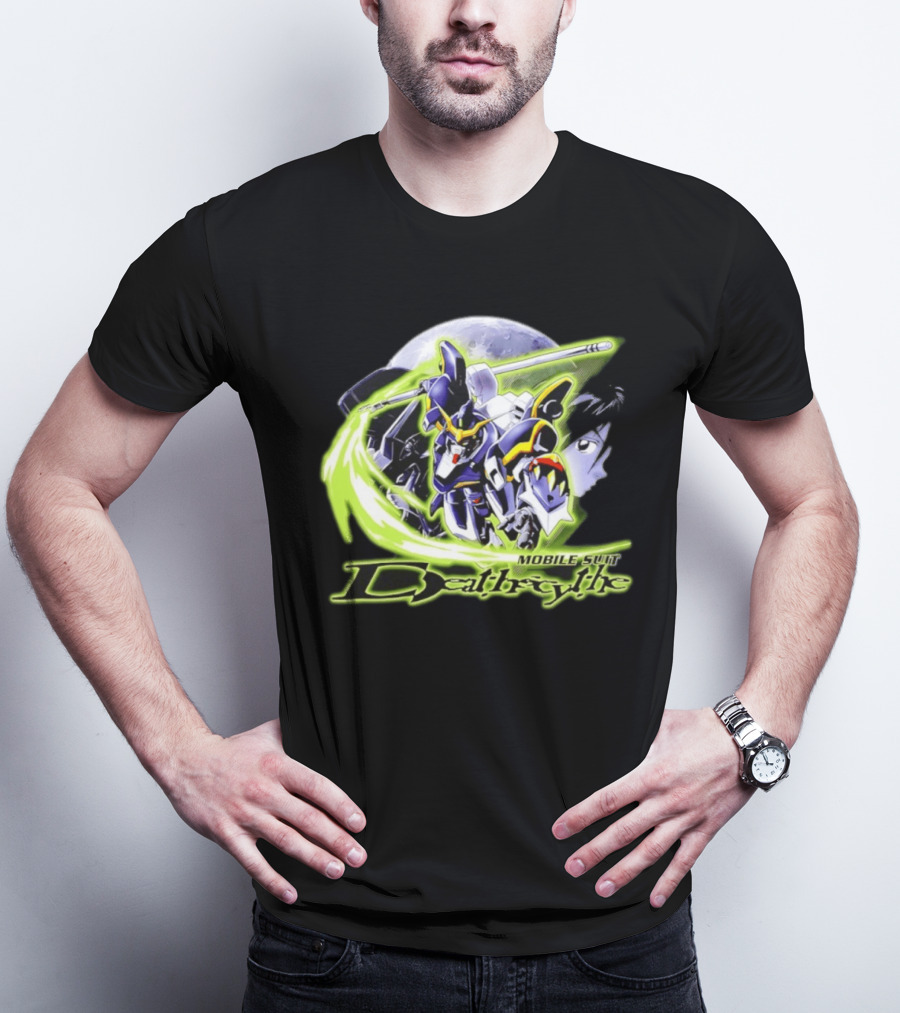 Mobile Suit Deathrythe Mecha Battle Moon Scene T-Shirt