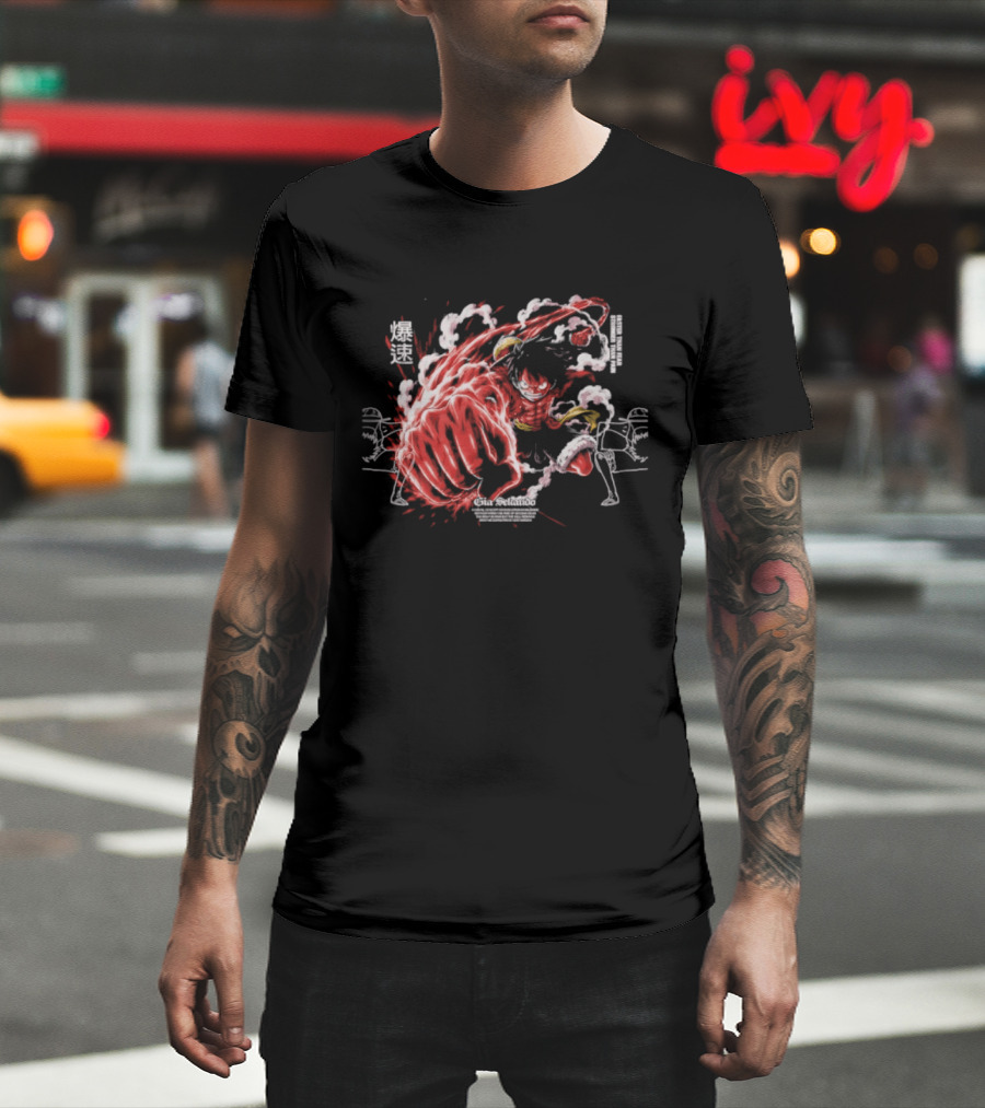 Monkey D. Luffy Faster Than Fear Stronger Than Pain Anime Gear Second Splash Attack T-Shirt