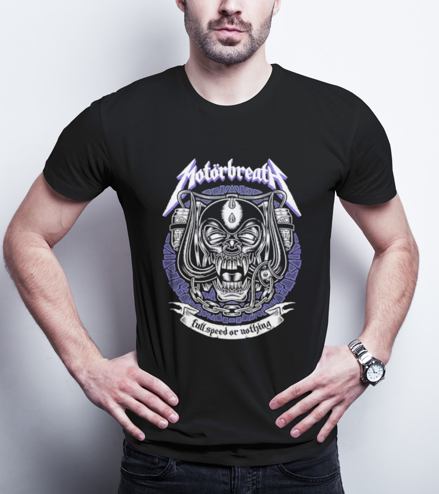 Motorbreath Full Speed Or Nothing Fanged Monster T-Shirt