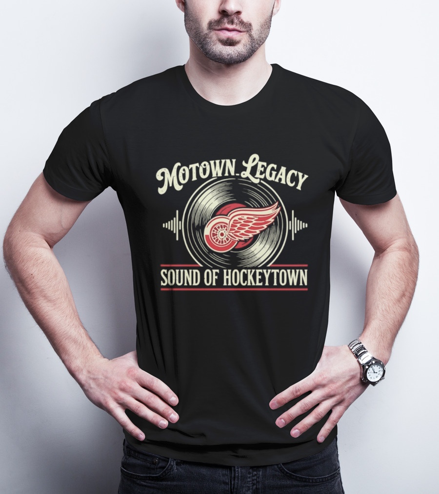 Motown Legacy Sound Of Hockeytown Detroit Red Wings Winged Wheel T-Shirt
